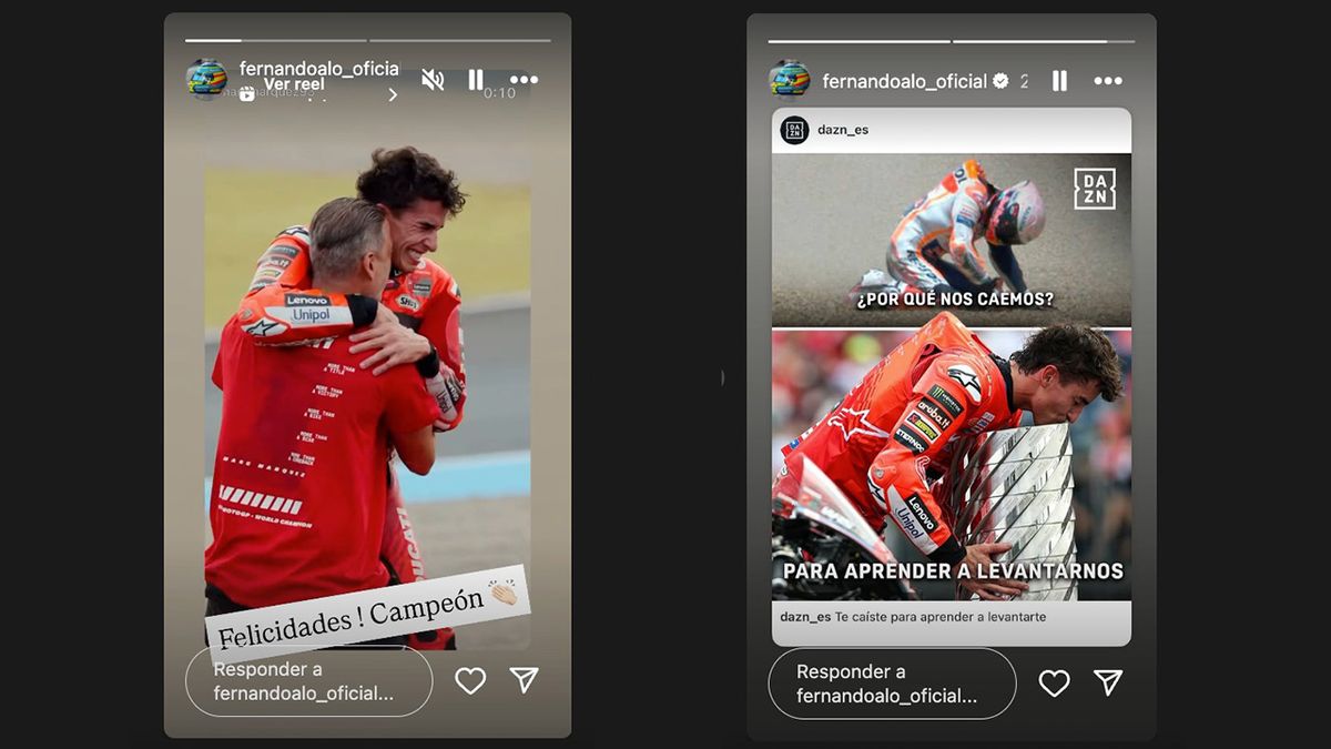 Félicitations émotionnelles de Fernando Alonso à Marc Márquez après ...